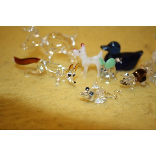 Bundle of 12 Miniature Glass Animals