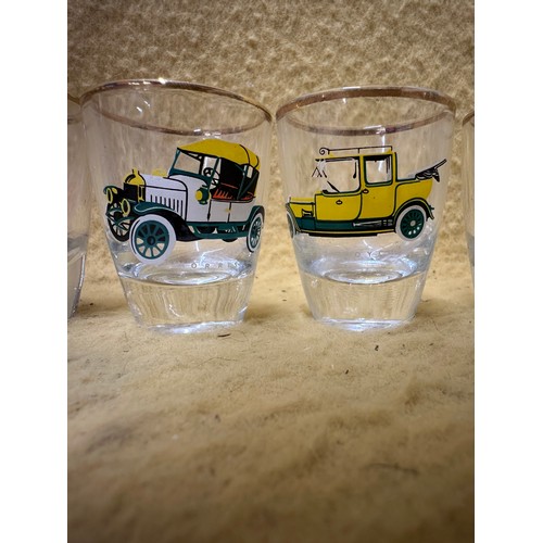 6 Vintage Classic Car Shot Glasses