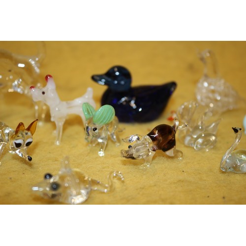 Bundle of 12 Miniature Glass Animals