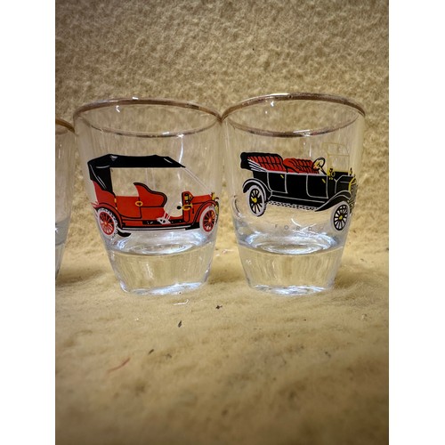 6 Vintage Classic Car Shot Glasses