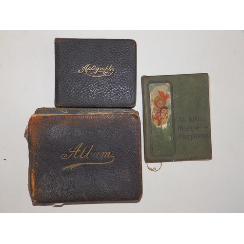 Two small early 20thC autograph albums containing illustrations, poems ...