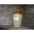 VICTORIAN STONEWARE WHISKEY FLAGON