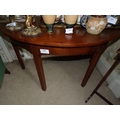 DEMI LUNE MAHOGANY SIDE TABLE 29"x19"x26"