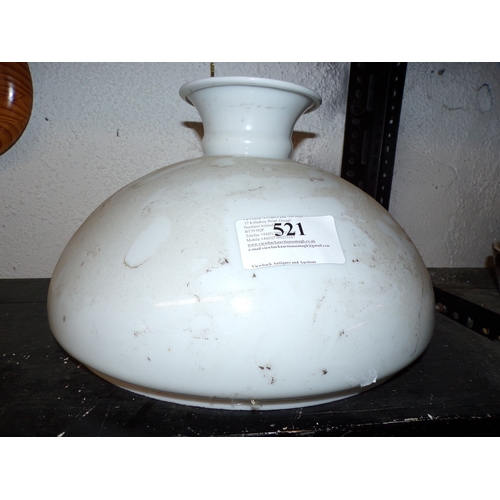 OPALINE GLASS HANGING OIL LAMP SHADE (Diameter 14'')