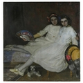 VINCENTE PUIG (SPANISH 1882-1965)TWO GIRLS IN WHITE WITH A FAN AND ...