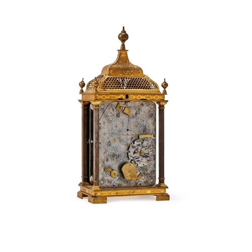 A RARE RENAISSANCE GILT BRASS AND IRON TABLE CLOCKCONTINENTAL EUROPE ...