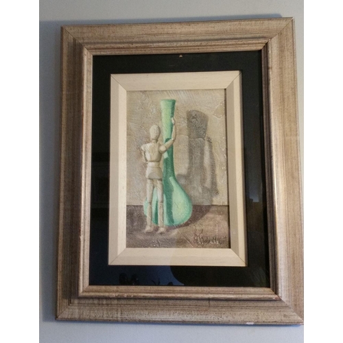 JOHN MCCOURT (20th/21st Century), “LOTTA BOTTLE”, mixed media on board ...