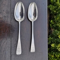 A PAIR OF LATE 18TH / EARLY 19TH CENTURY CORK SILVER SPOONS BY JOHN ...