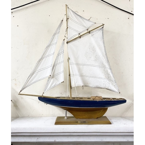 A VINTAGE AMERICAN ‘COLUMBIA’ DISPLAY SHIPS MODEL, on rectangular ...