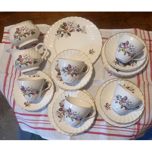 AN OLD FOLEY CHINA TEA SET, 20 pieces including a cake plate, sugar ...