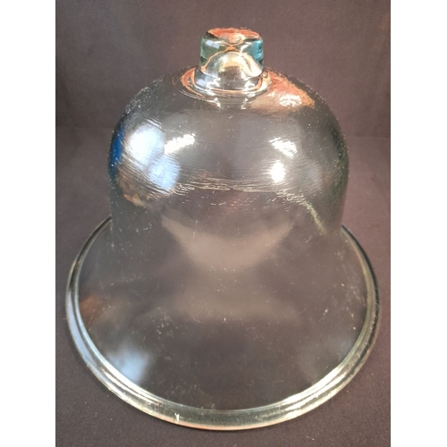 A LARGE VINTAGE FRENCH HAND-BLOWN CLOCHE GARDEN BELL, thick glass, in ...