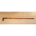 A 19TH CENTURY SWORDSTICK, c1860, hardwood sword stick with gold tone ...