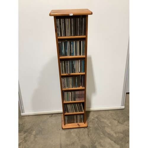 Pine cd storage unit with CDs