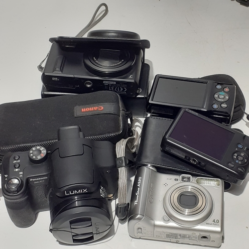 Quantity of digital cameras including Lumix, Canon and more