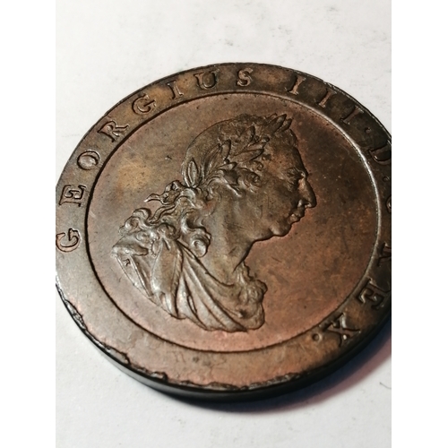 1797 George III cartwheel penny in extremely fine condition with traces ...