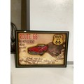 Route 66 road plague wooden picture 21 ins x 15 ins