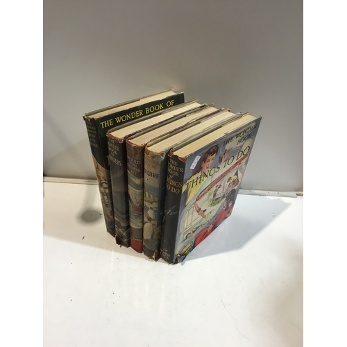 Collection of 5 vintage books includes The wonder book of things to do ...
