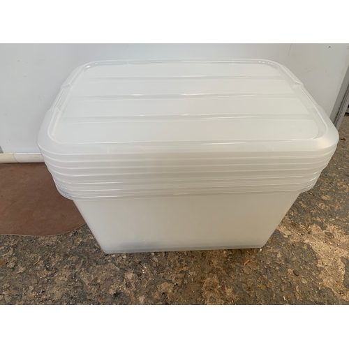 Quantity of 60cm storage boxes with lids
