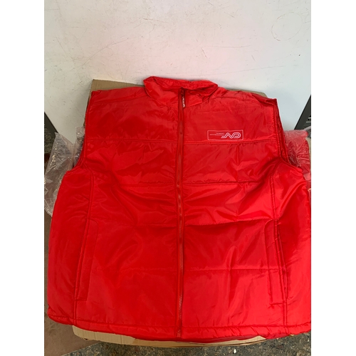 Box of 20 x red XL branded gilets