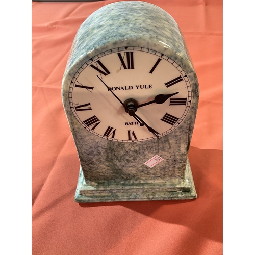 Ceramic mantle clock by Donald Yule of Bath