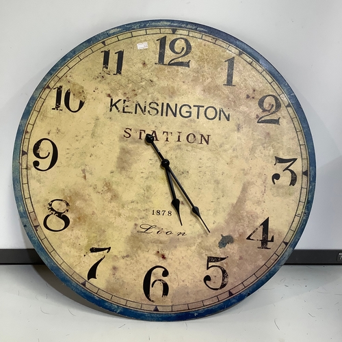 Large wall clock Kensington station 1878 60cm diameter hands are loose