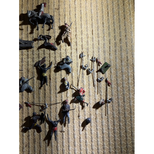 Quanity of miniature painted lead soldiers