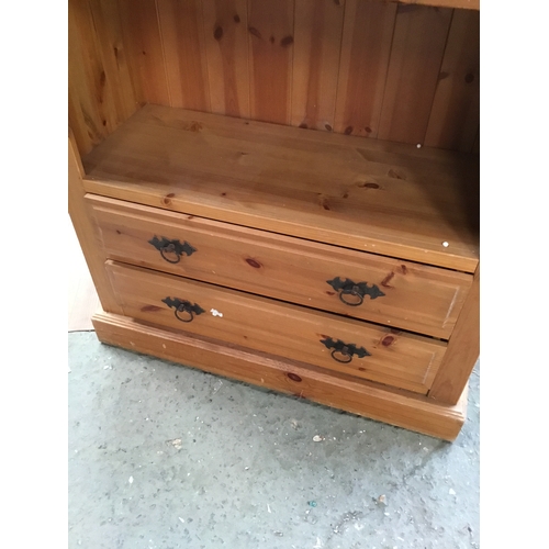 Large pine bookcase - approx 6ft tall