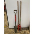 Manual pole borer and shovel