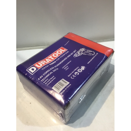 Duratool 4.8 v cordless screwdriver and bit set, new sealed