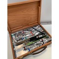 Mabef Wooden Artists Box with Artist Lascaux Swiss Paints and Paintbrushes