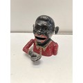 TAG Burnley vintage cast smiling Sam money box with anatomical hand and ...