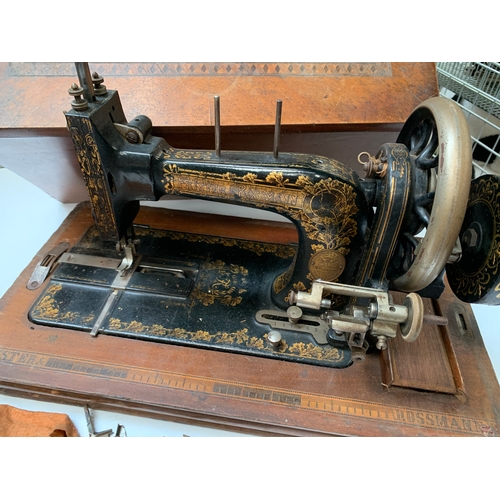 Frister Rossman Vintage Sewing Machine in Parker tree case