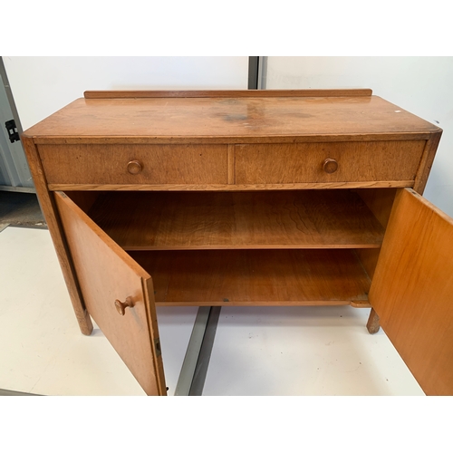 Teak two-door sideboard with dovetailed drawers, lock and key - 122W x ...