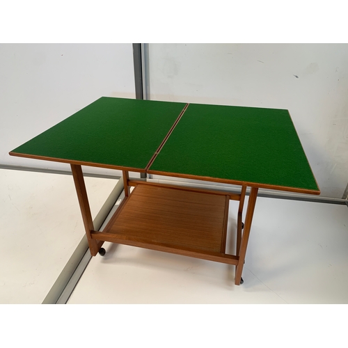 Foldout Cards Playing Table on castor wheels, twists to reveal internal ...