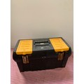Wickes Toolbox with small quantity of tools inc set square, screwdriver etc