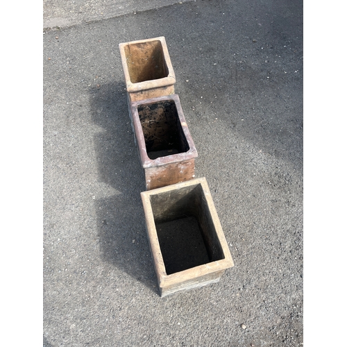 3x clay chimney cowls - approx 60cm high