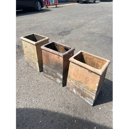 3x clay chimney cowls - approx 60cm high