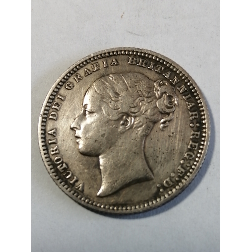 COINS : 1873 Victorian shilling in very fine condition or better