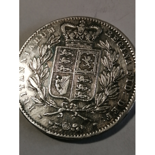 COINS : 1847 Victorian crown in very fine condition or better