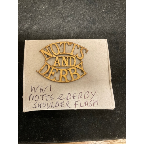 WW1 NOTTS AND DERBY shoulder flash