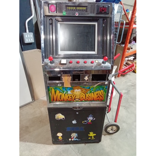 Vintage monkey business game soft arcade gaming machine. Touch screen ...