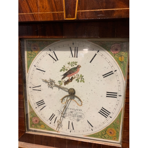 Stevenson Nottingham grandfather clock with weights & pendulum