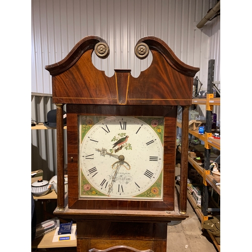 Stevenson Nottingham grandfather clock with weights & pendulum