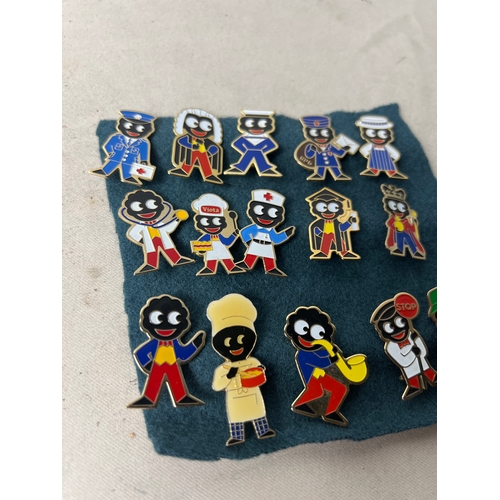Collectible golly pin badges inc Chef, saxophone player and lollipop lady