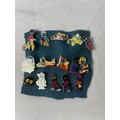 Collectible golly pin badges inc Pilot, race car and skier