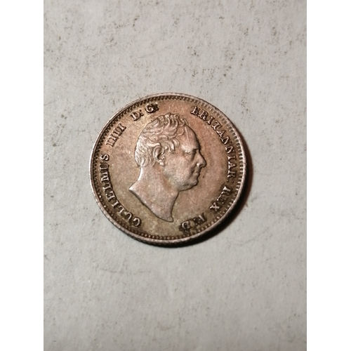 COINS : 1836 William IV groat in about extremely fine condition