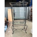 Modern wrought iron display unit with glass shelves - 195H x 107W x 65D ...