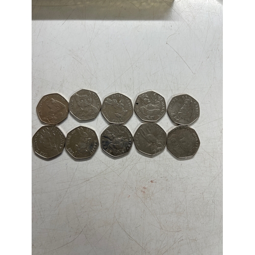 COINS: 10x Beatrix potter fifty pence coins inc Peter rabbit, Tom ...