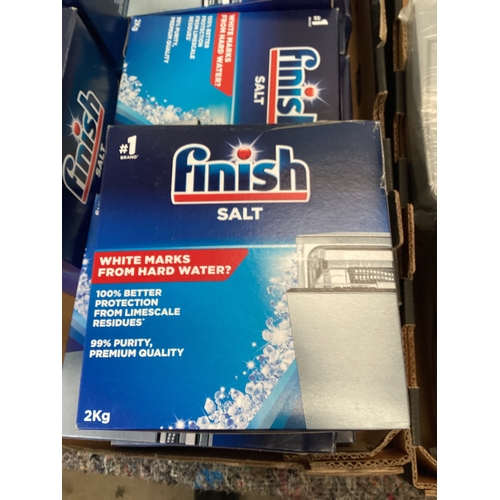 20 boxes of unopened 2kg Finish salt for dishwashers