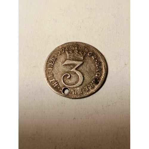 COINS : 1762 George III threepence